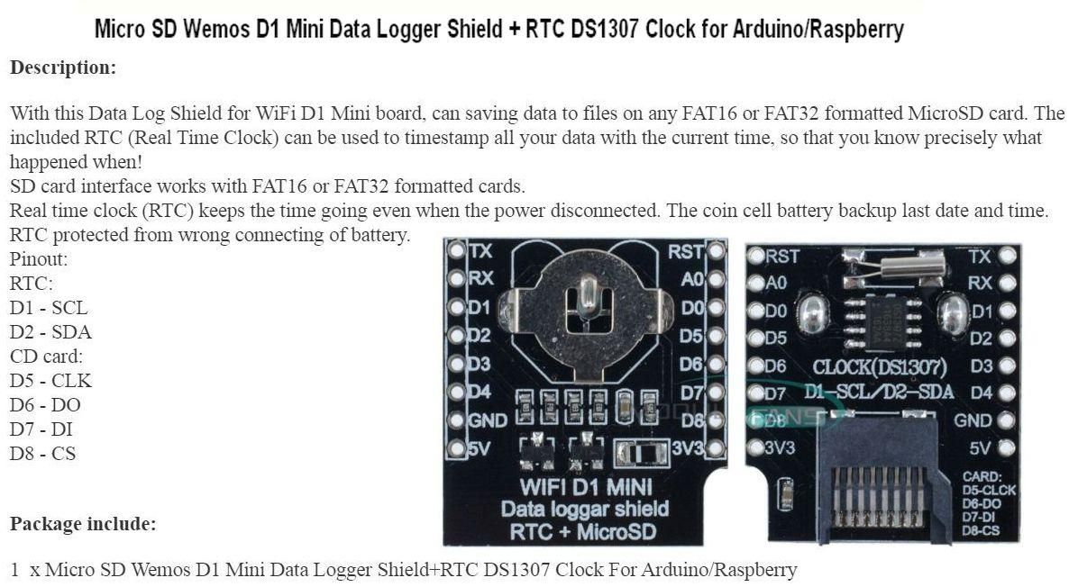 Using the Wifi D1 Mini - Real-time Clock and Logger : 5 Steps ...