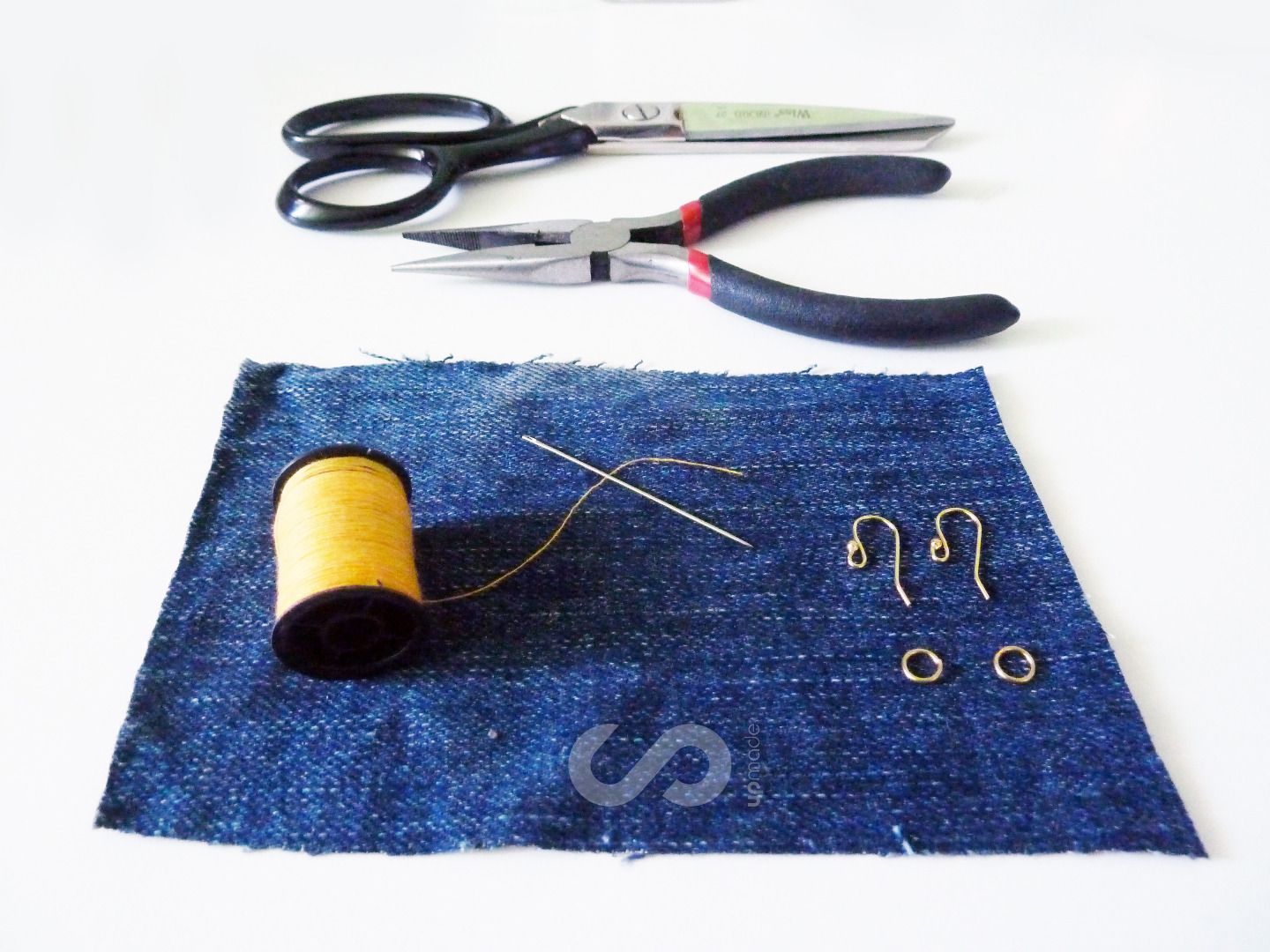 Upcycled Denim Earrings DIY Jewelry Tutorial by Upmade : 8 Steps (with ...