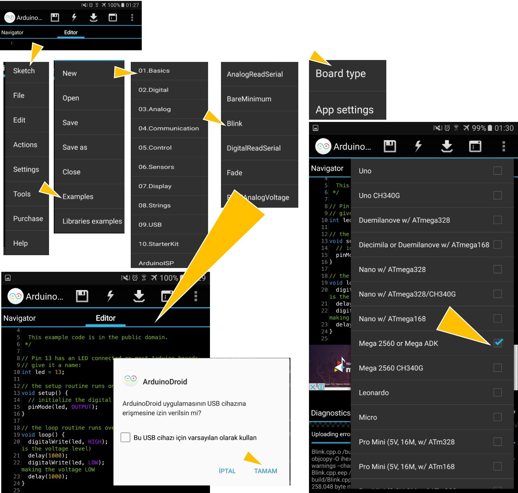 How to Upload Code to Arduino Mega From Android Device : 5 Steps ...