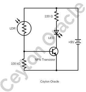 Darkness Sensor Circuit on Breadboard + LIght Detector With LDR : 6 ...