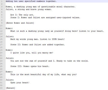 Simple Addition Program in Shakespeare Programming Language : 18 Steps ...