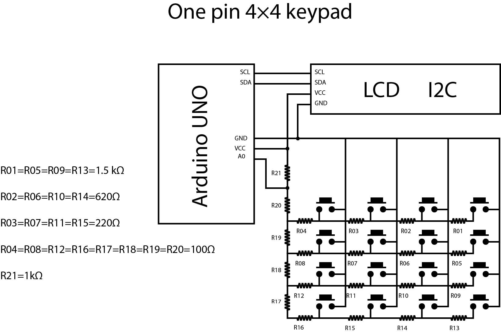 One Pin 4×4 Keypad : 10 Steps - Instructables