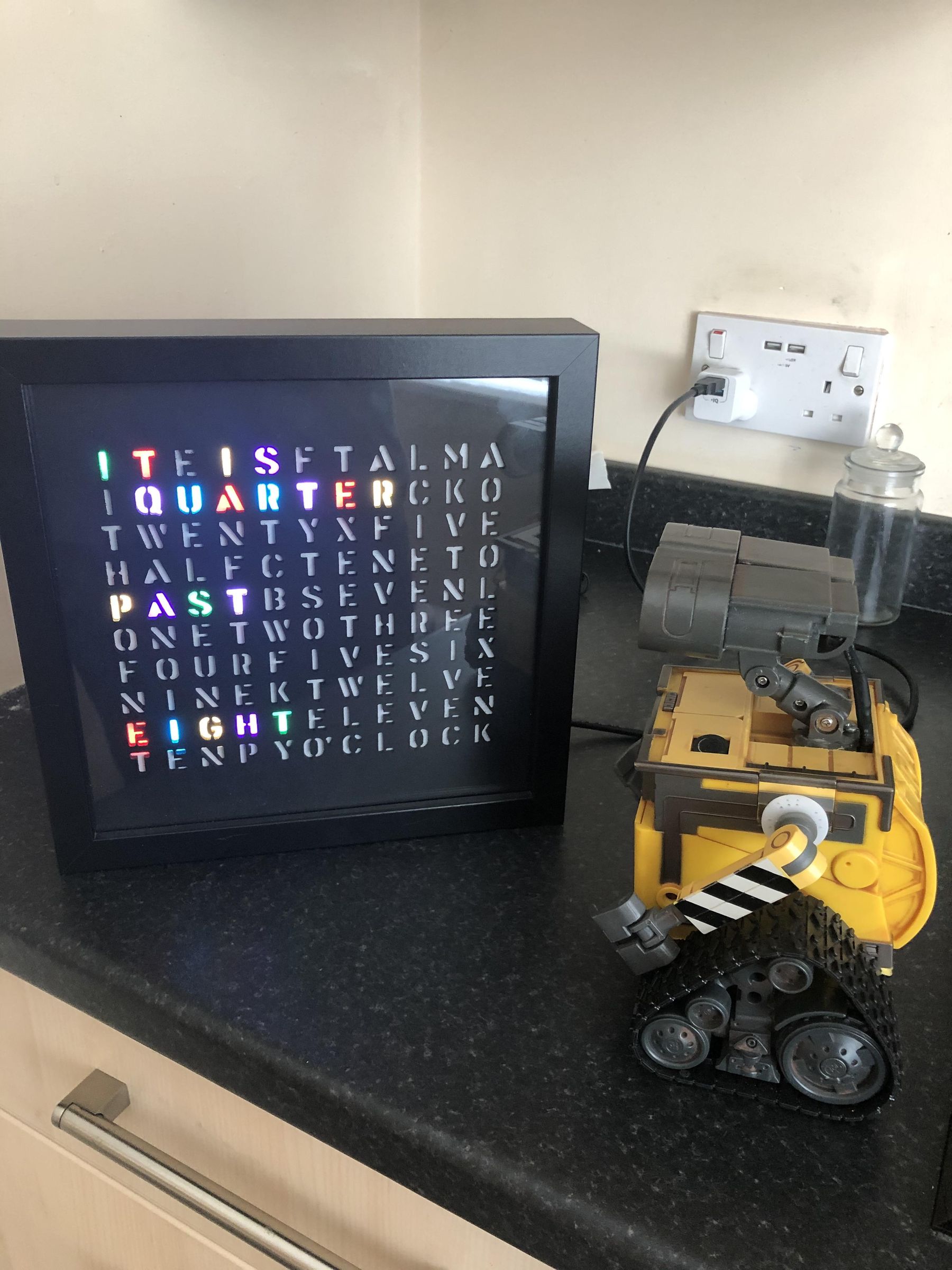 Word Clock,Arduino LED Animated Rainbow Word Clock Using WS2812b Strip ...