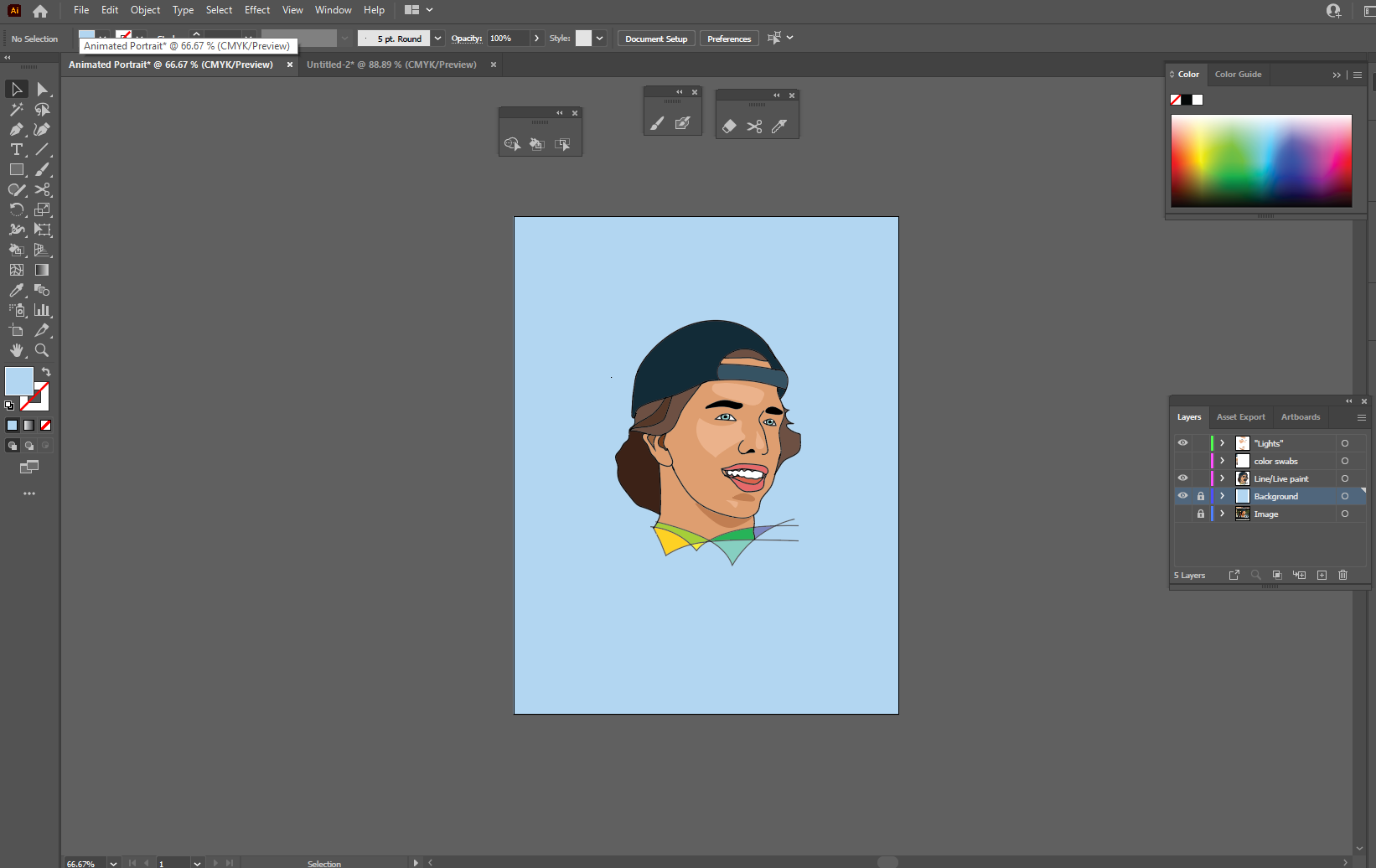 Intro to Live Paint: Cartoon Portraits on Adobe Illustrator : 7 Steps ...