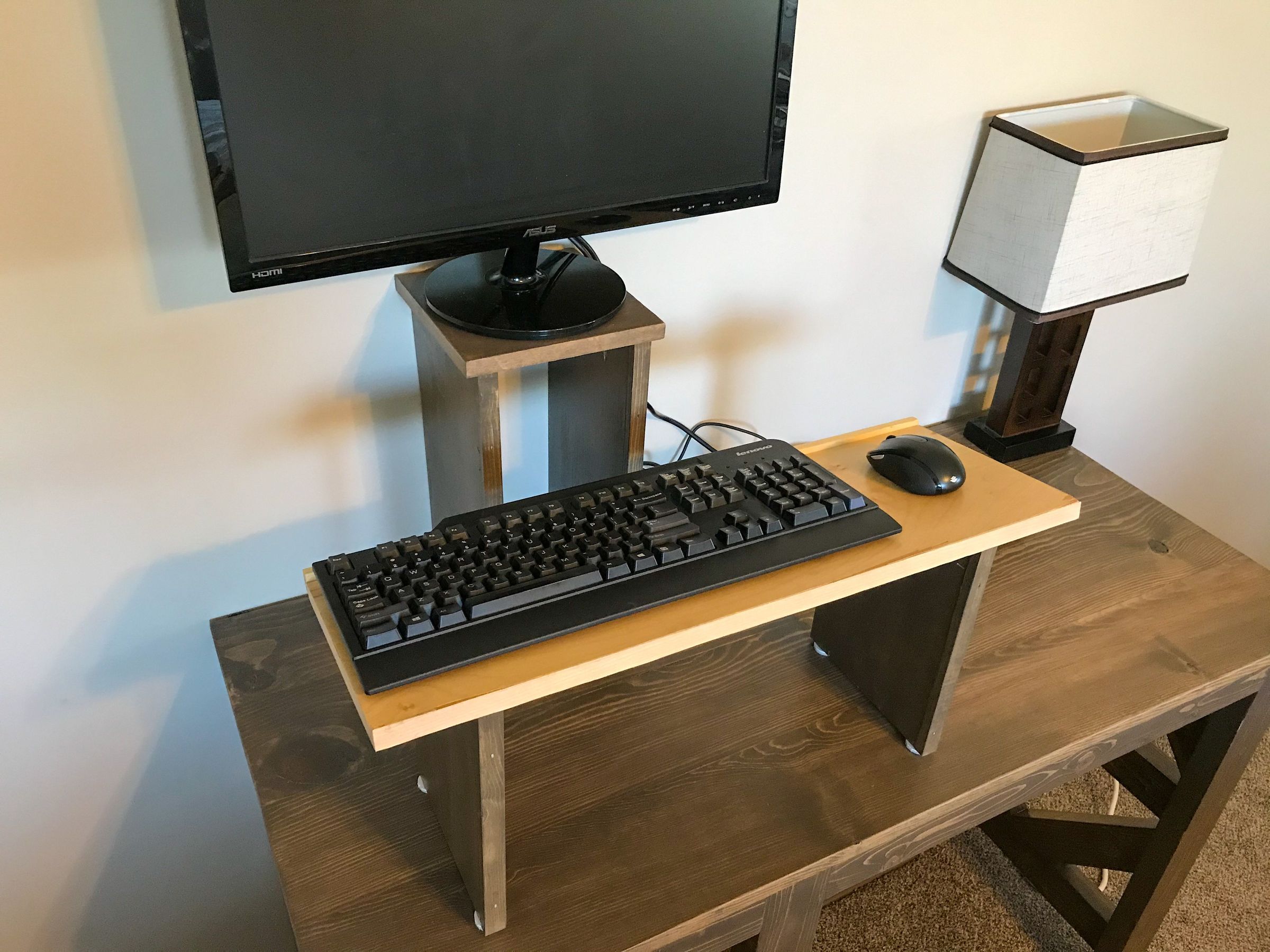 DIY Simple Standing Desk - Keyboard & Monitor Stands : 15 Steps (with ...