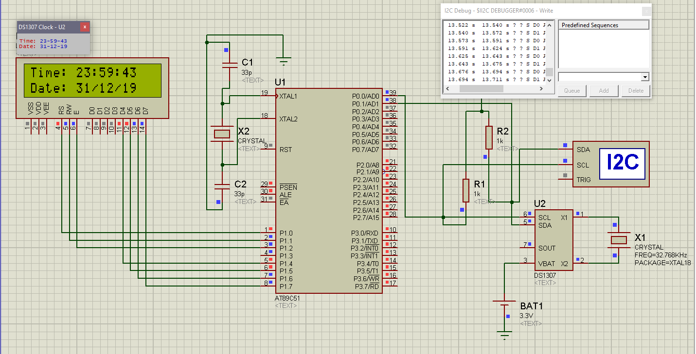 8051 Interfacing With DS1307 RTC and Displaying Timestamp in LCD : 5 Steps - Instructables