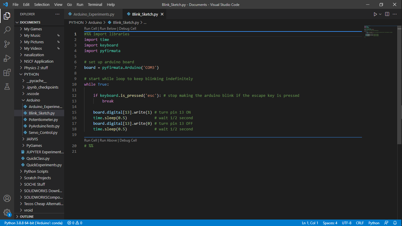 Control Your Arduino With Python's Pyfirmata Library : 7 Steps ...