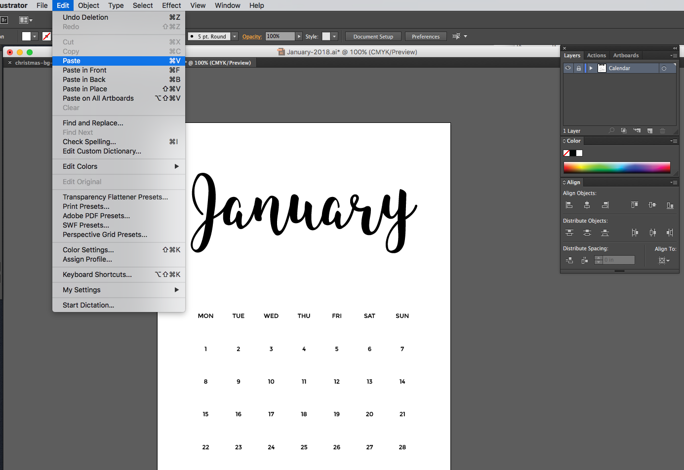 Create a Printable Calendar on Illustrator : 15 Steps (with Pictures ...