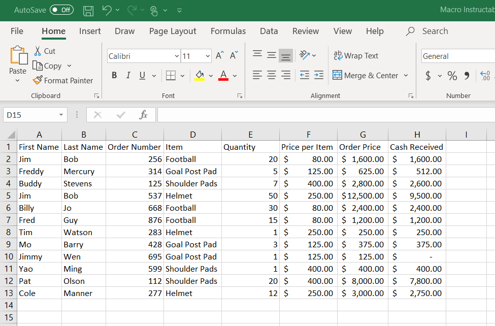 Creating a Macro in Microsoft Excel | Trybotics