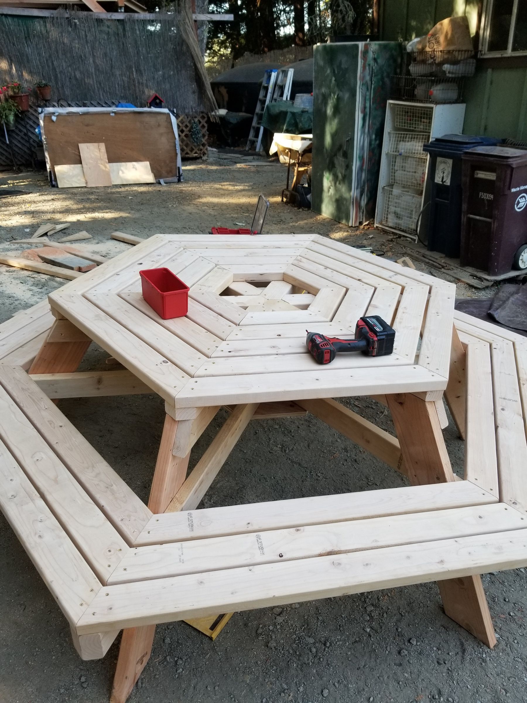 How to Build a Hexagonal Picnic Table : 18 Steps (with Pictures ...