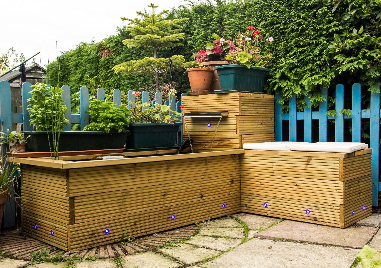 Raised Timber Pond With Waterfall and Bench : 8 Steps (with Pictures ...