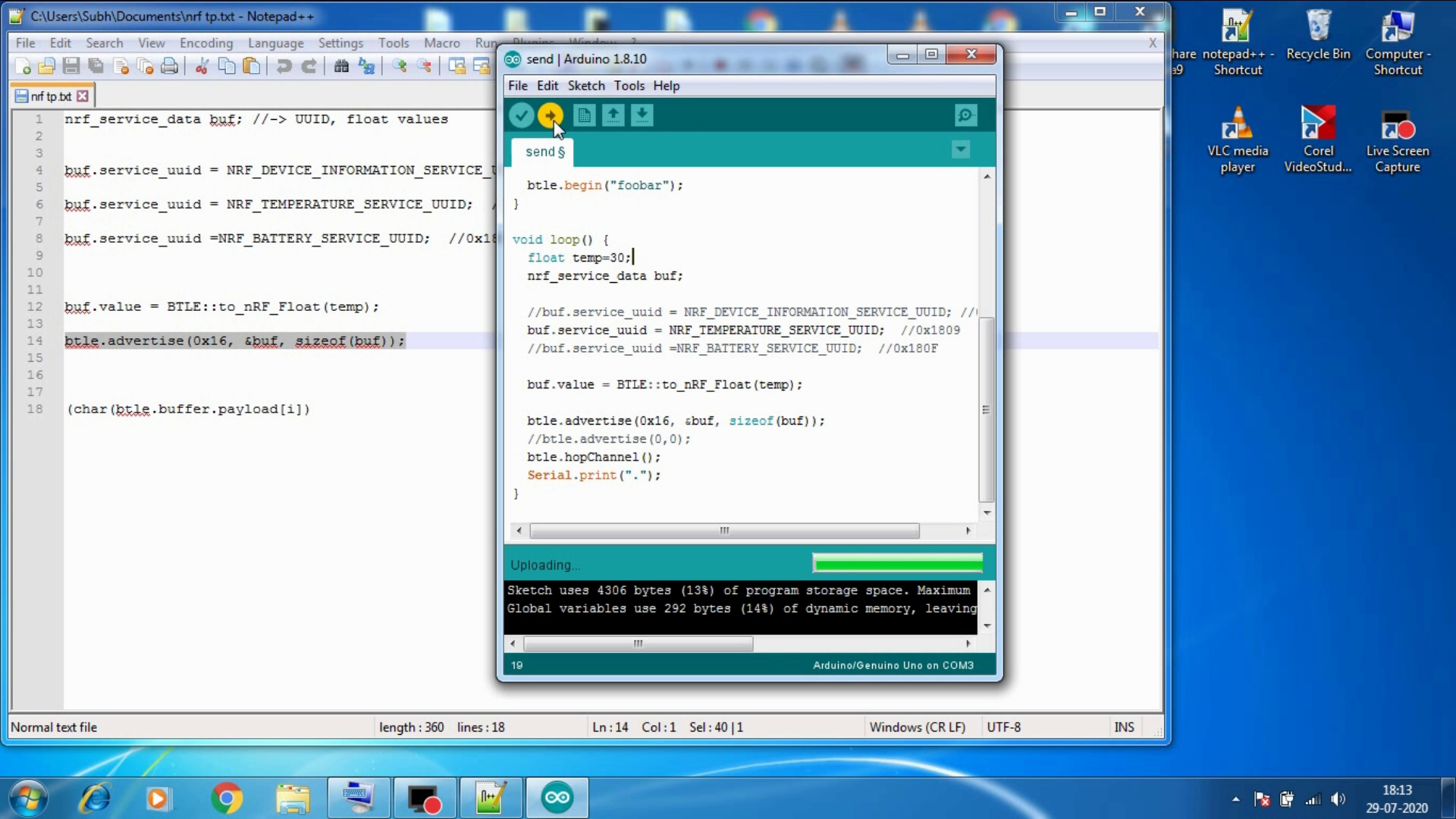NRF24L01 As Bluetooth Low Energy | Send Data to Mobile Using NRF24L01 ...
