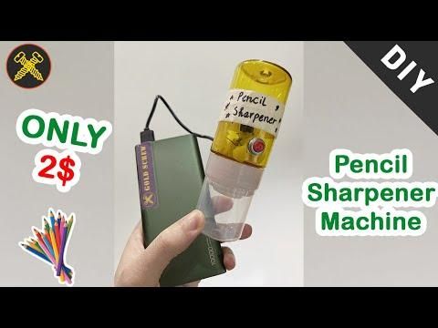 DIY Pencil Sharpener Machine From Cosmetic Plastic Box : 4 Steps ...