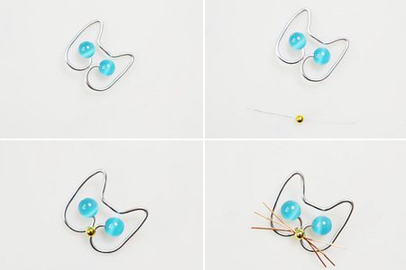 Handmade Cat Jewelry Idea-How to Make Adorable Wire Cat Earrings DIY ...