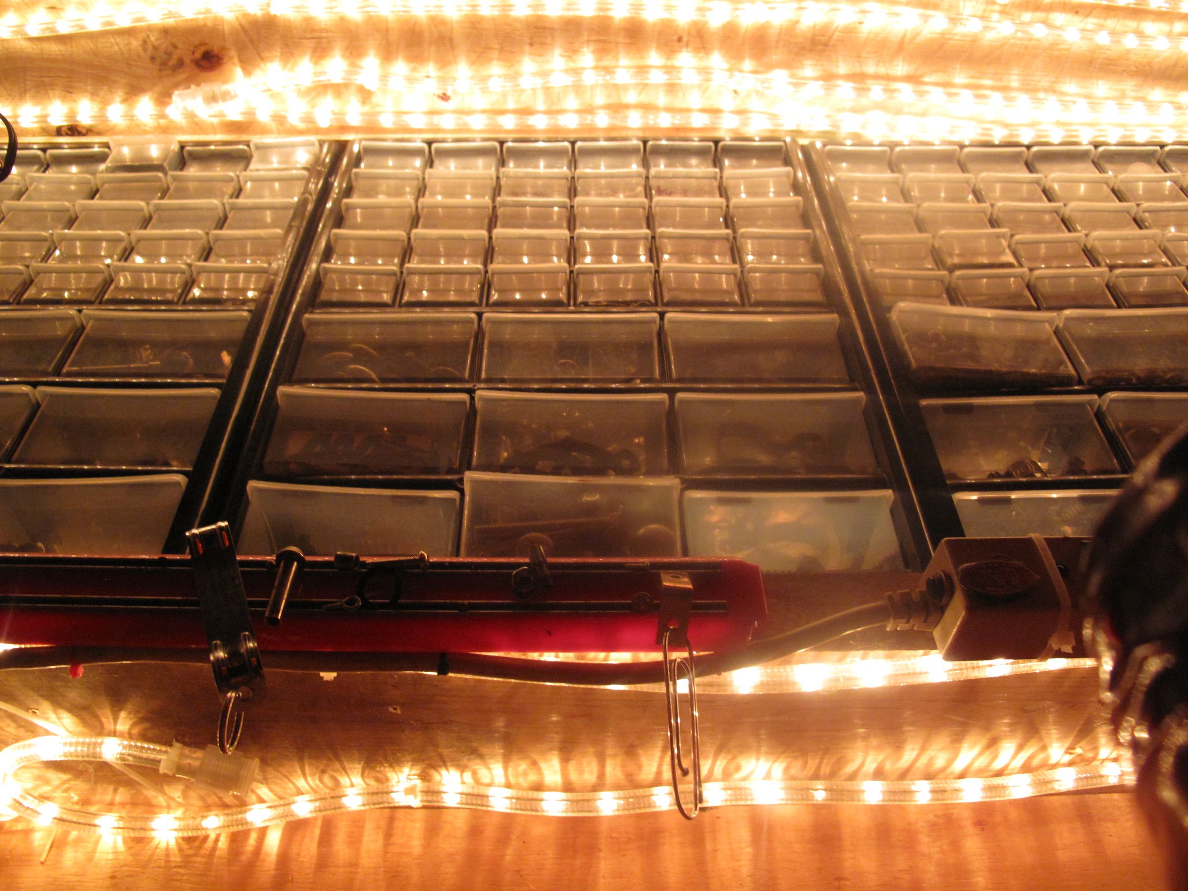 Light Up Fastener Bins and Work Bench. - Instructables