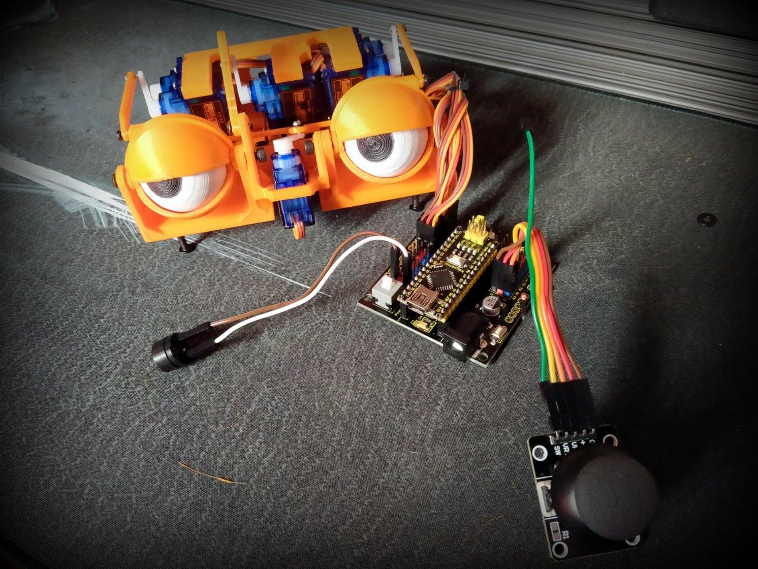 Simplified 3D Printed Animatronic Dual Eye Mechanism : 4 Steps (with ...