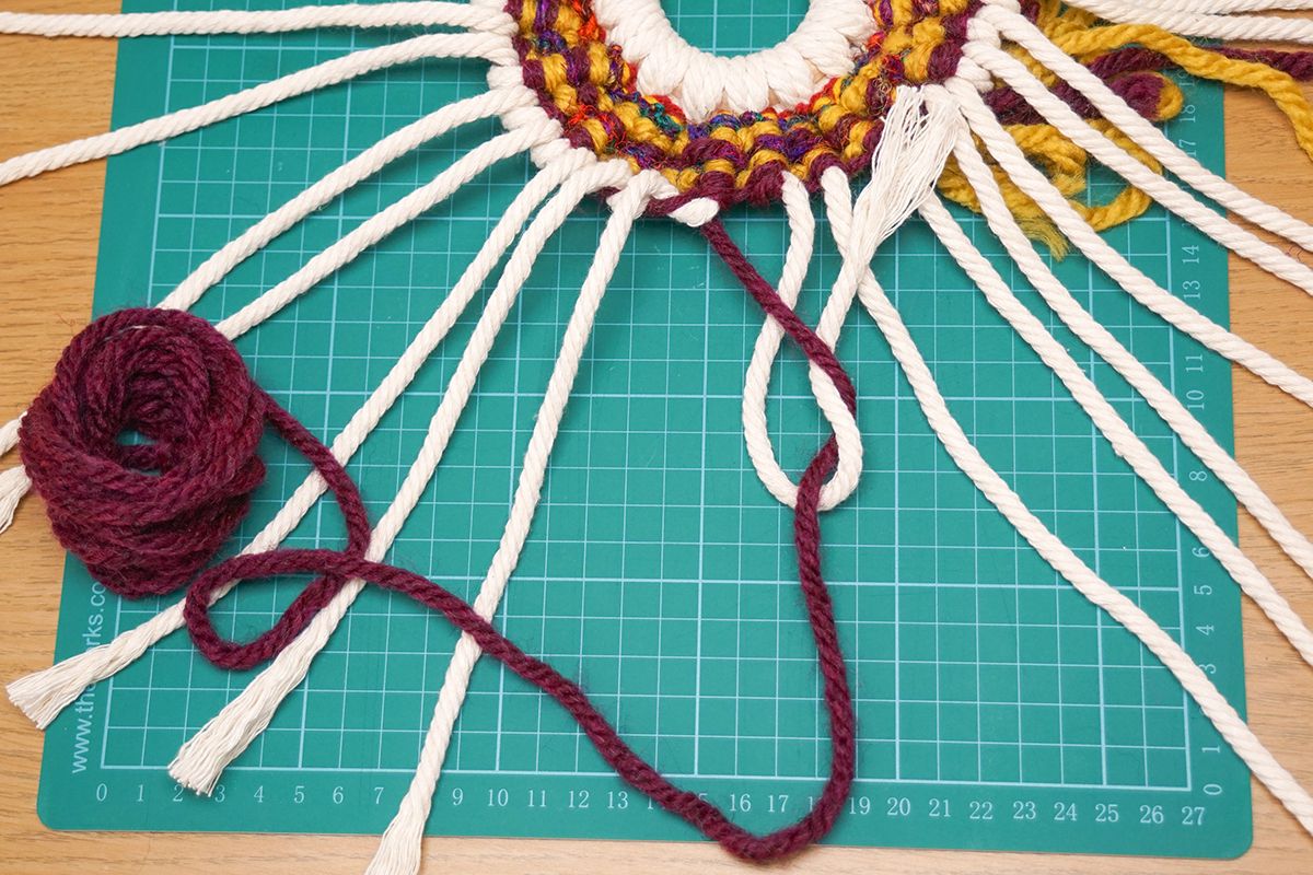 DIY Circular Macramé SUNBURST Ornament | Woven Rope & Fibre Mirror ...