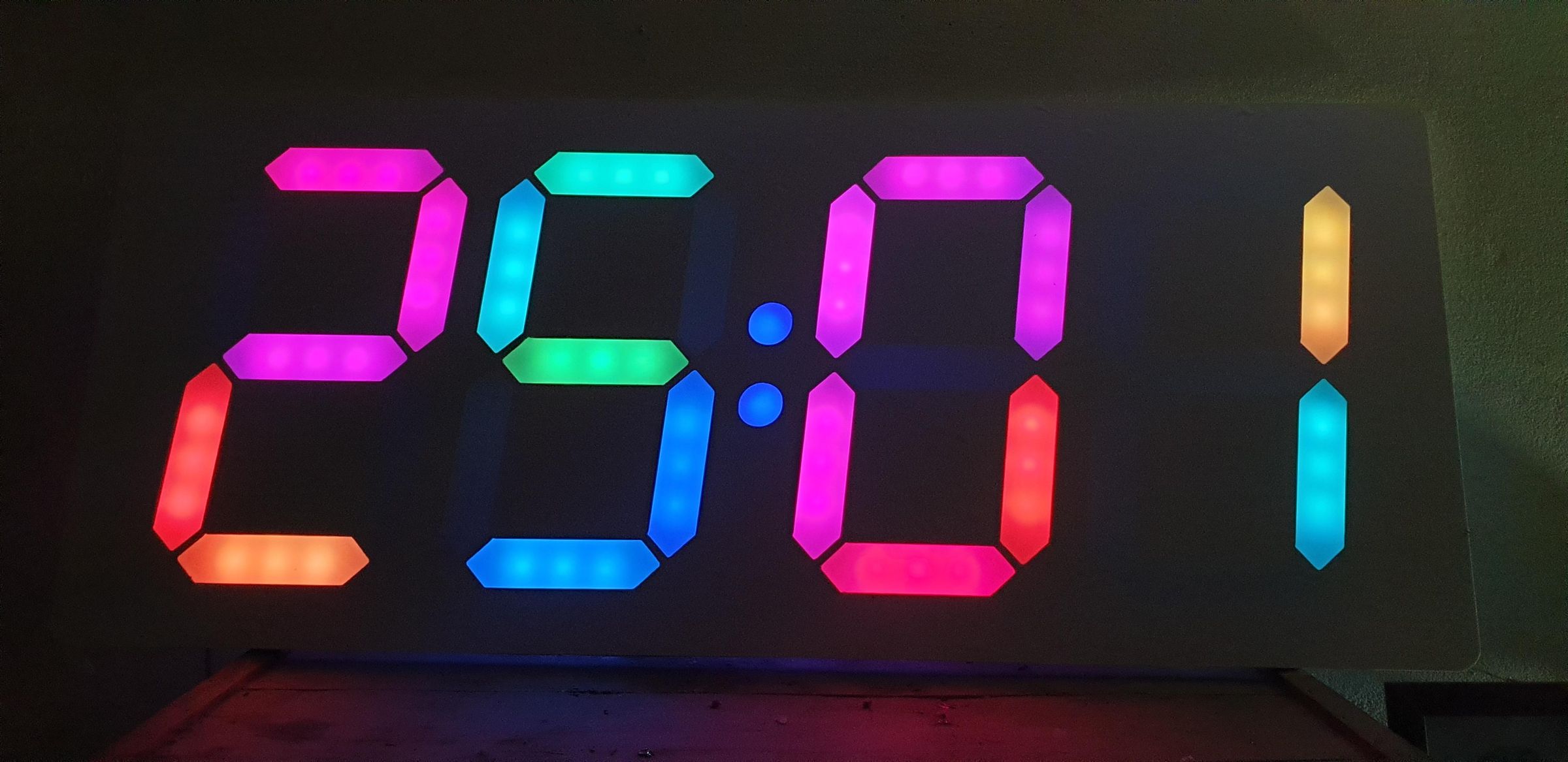 Big Digital Clock Using Ws2811 Led Strip and Arduino : 5 Steps ...