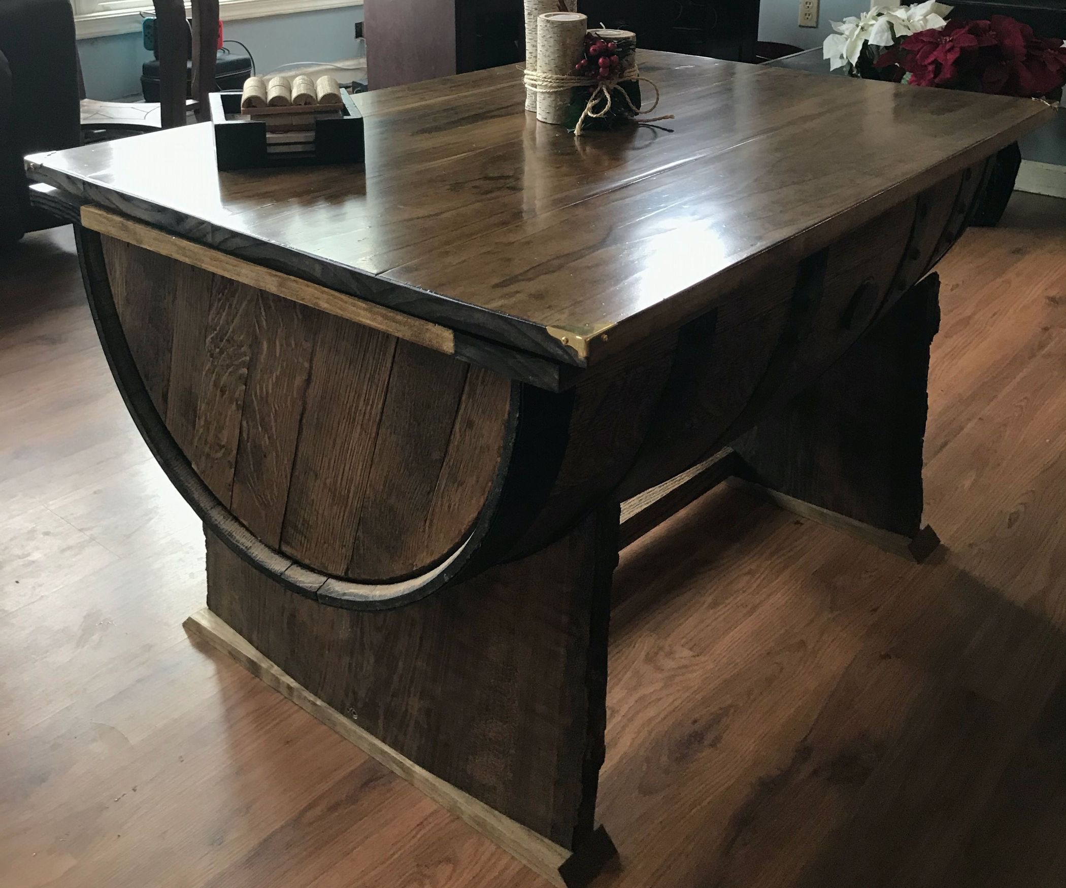 Rustic Wine Barrel Table and Storage : 9 Steps (with Pictures ...
