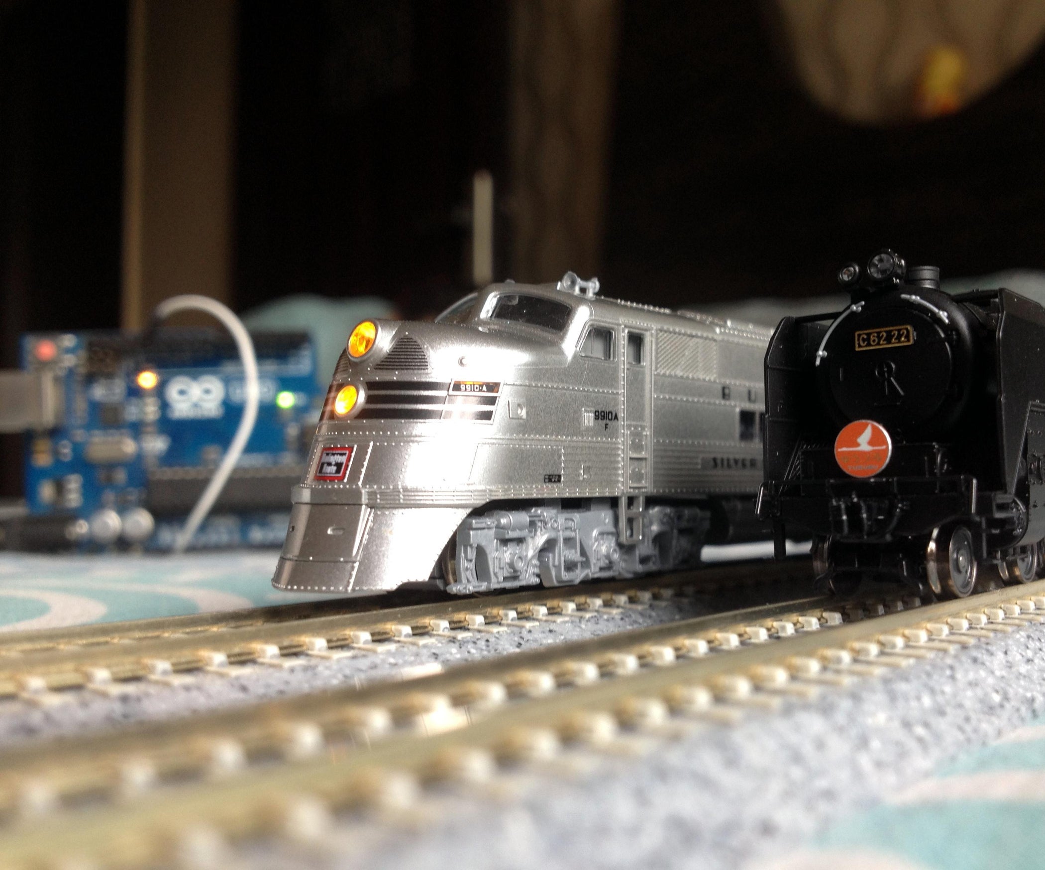 Automated Model Railroad Layout Running Two Trains V20 Arduino Based 15 Steps With 9939