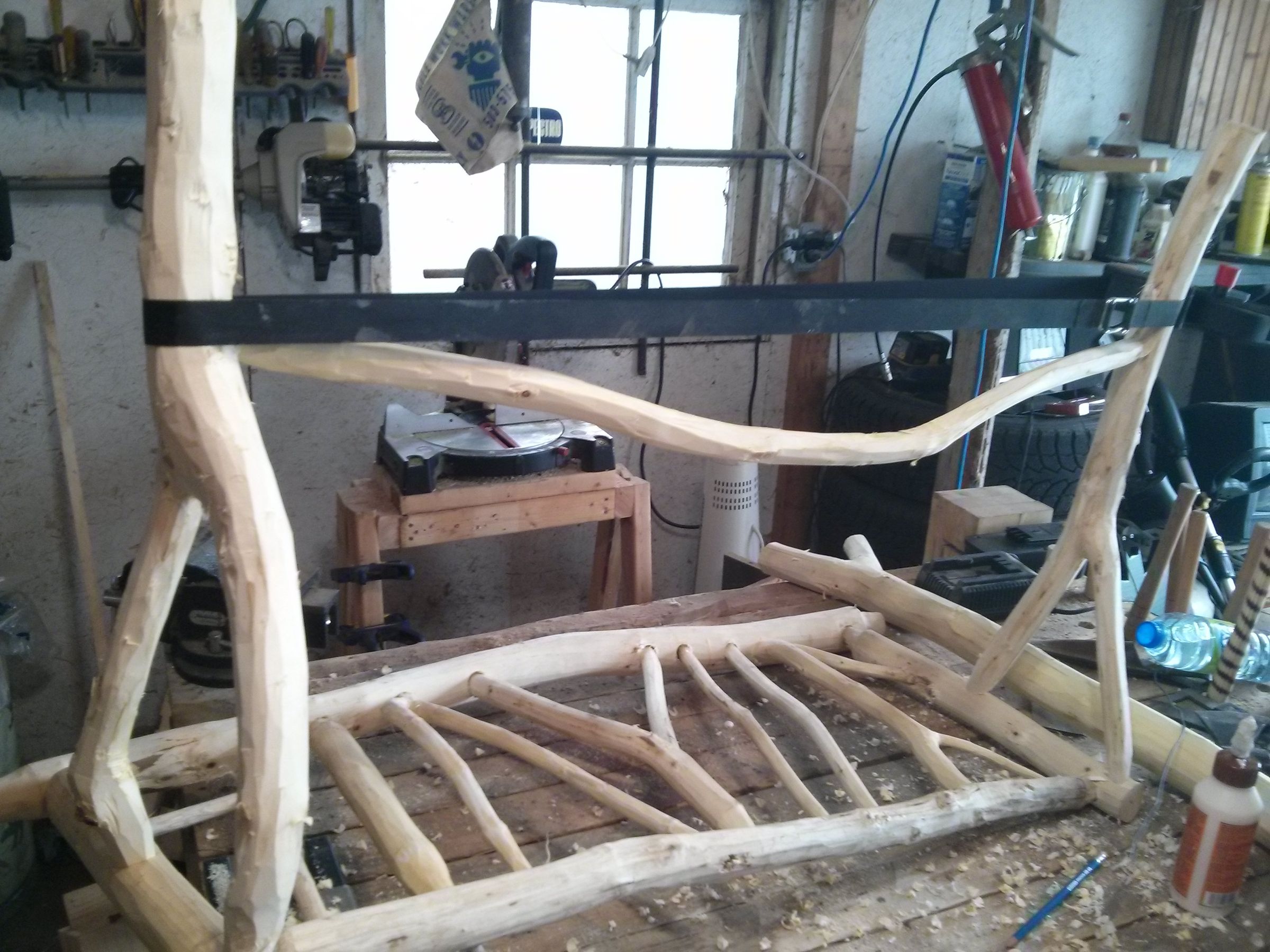 Decorative Garden Bench Made From Fallen Tree Limbs : 9 Steps ...