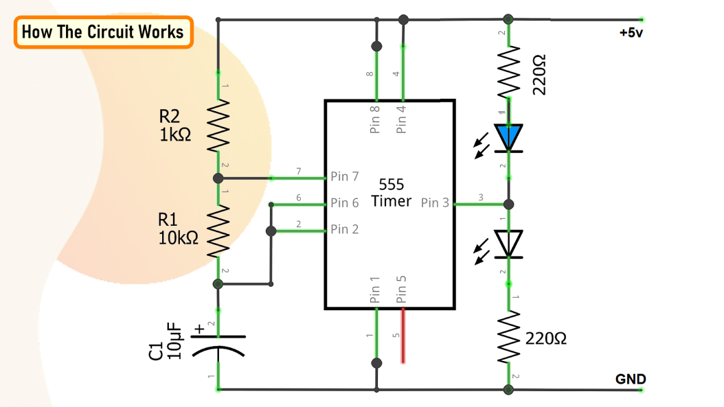 Adjustable Single/Dual LED Flasher Using 555 Timer IC : 8 Steps (with Pictures) - Instructables