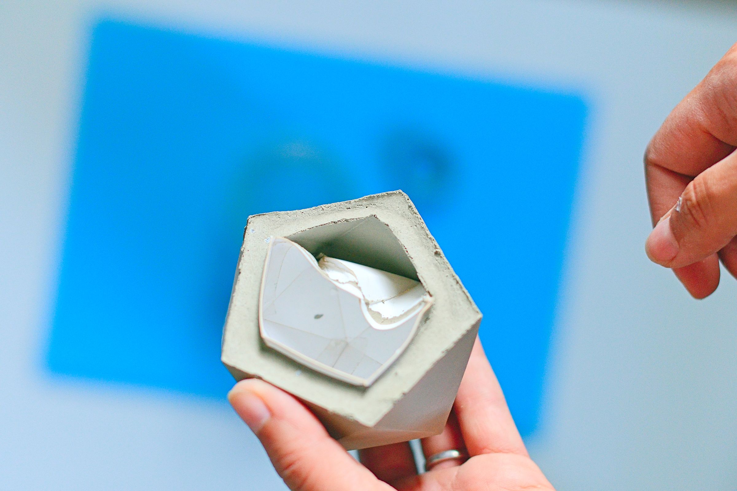 Geometric Concrete Planters Made With Paper Molds : 10 Steps (with ...