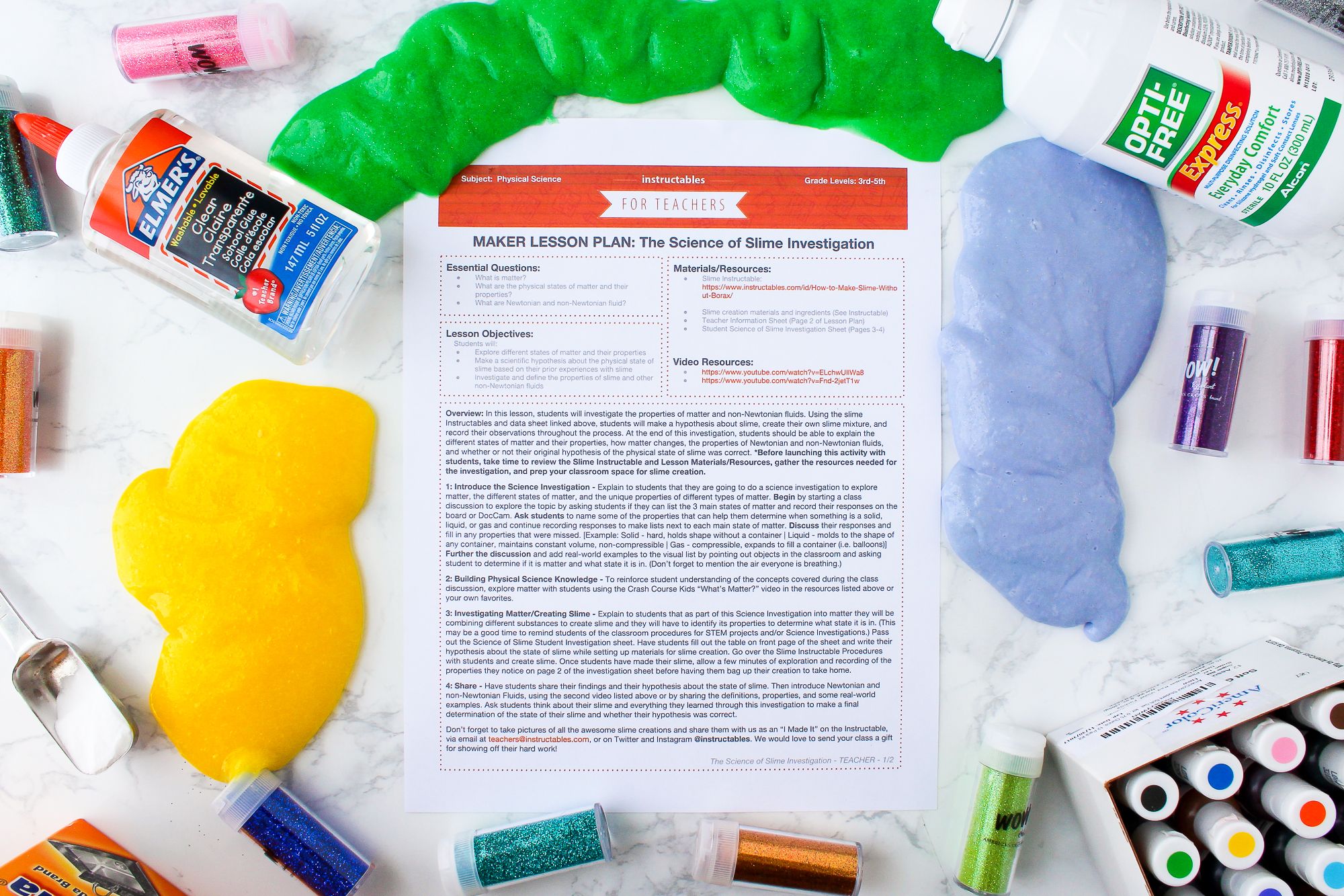 How to Make Slime Without Borax + Lesson Plan : 9 Steps (with Pictures ...