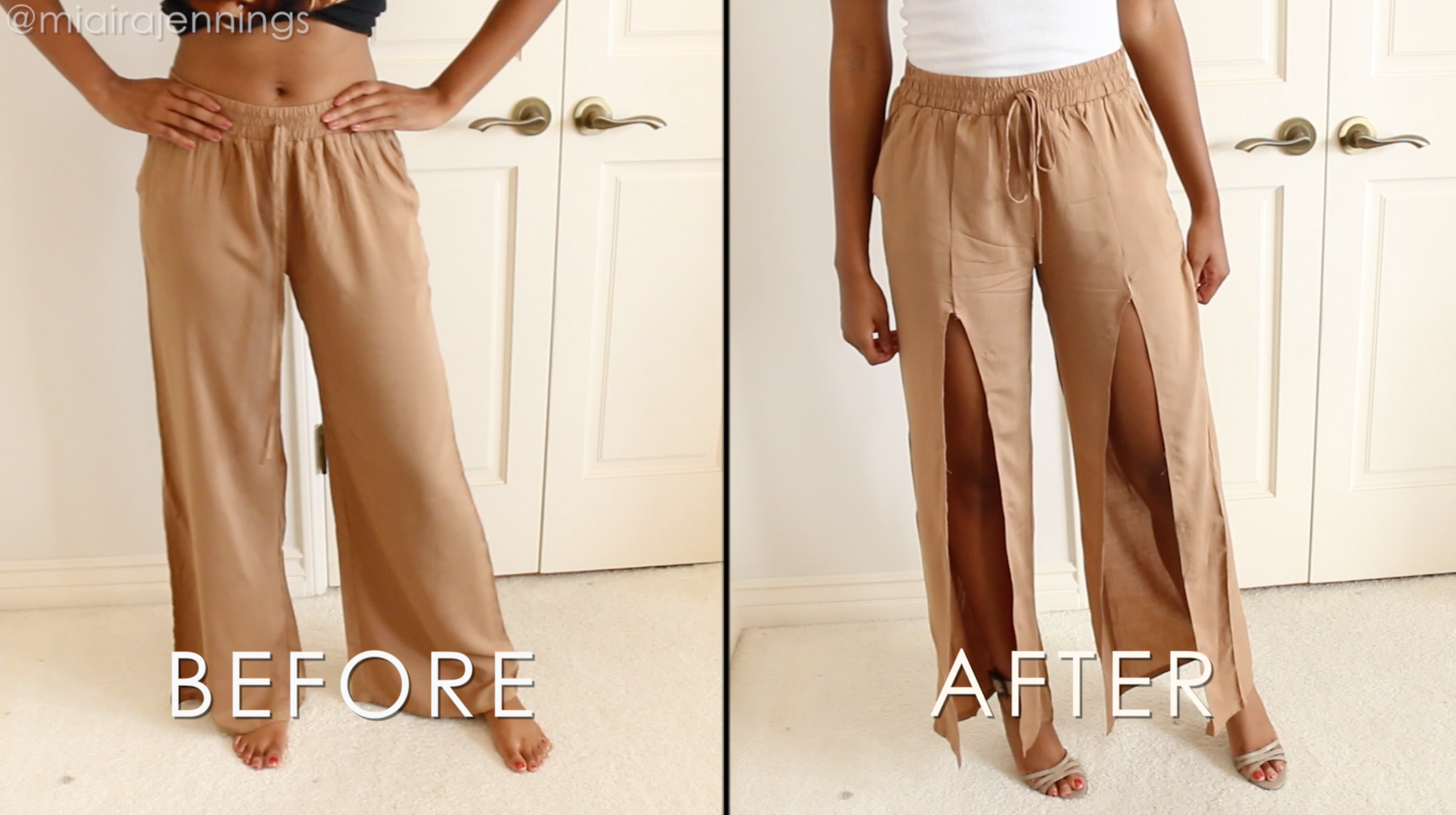 DIY Split Leg Pants (No Sewing Required) : 6 Steps (with Pictures ...