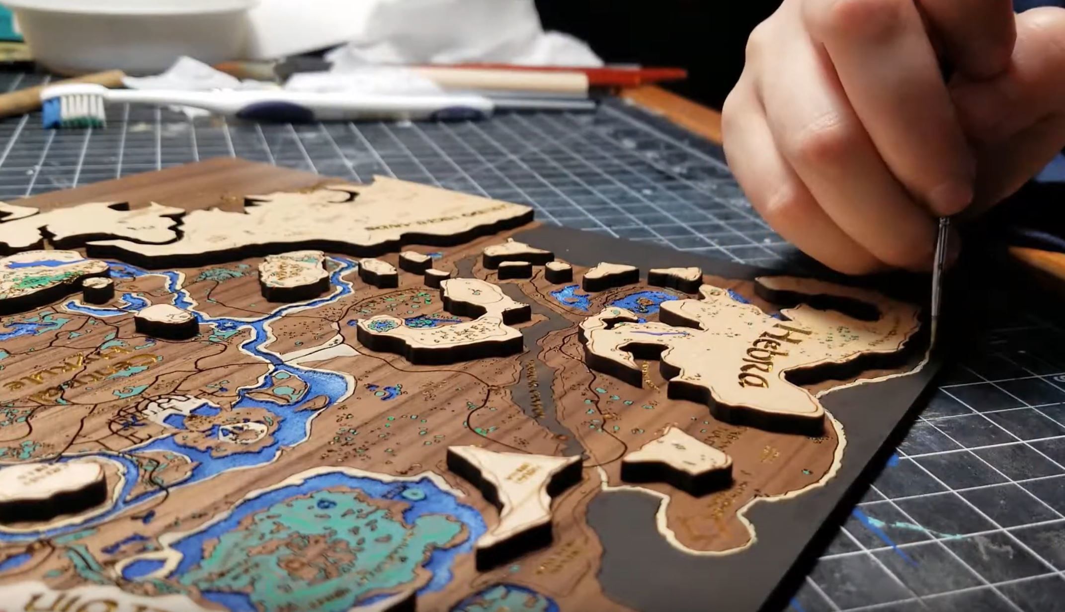 Multi-layer Map of Hyrule - Laser Engraved and Painted : 6 Steps (with ...