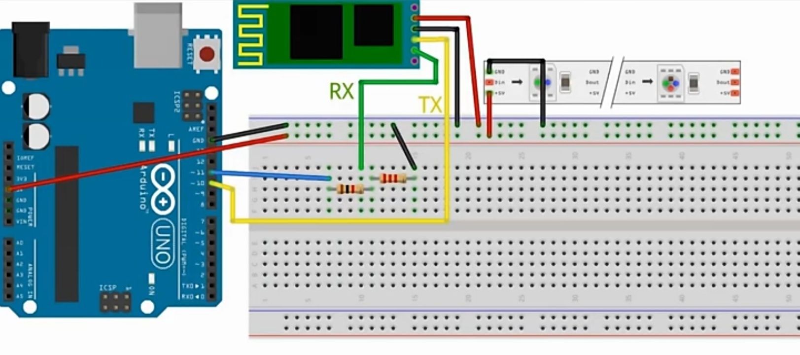 Control Ws2812 Neopixel LED STRIP Over Bluetooth Using Arduino Uno : 4 ...