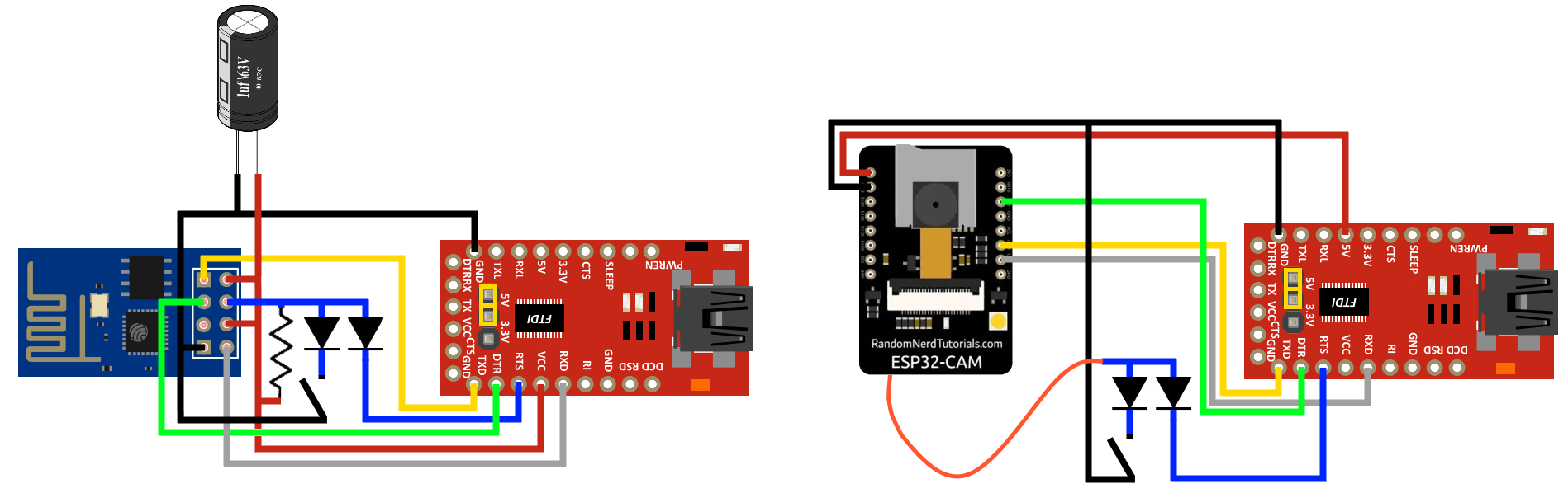 Program ESP01 / ESP32 Cam Using FTDI : 8 Steps - Instructables