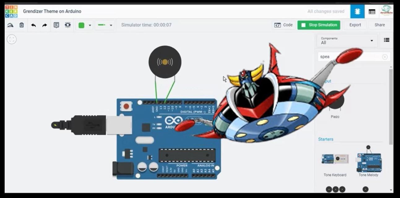 Arduino Playing Grendizer Theme Song on Tinkercad : 3 Steps - Instructables