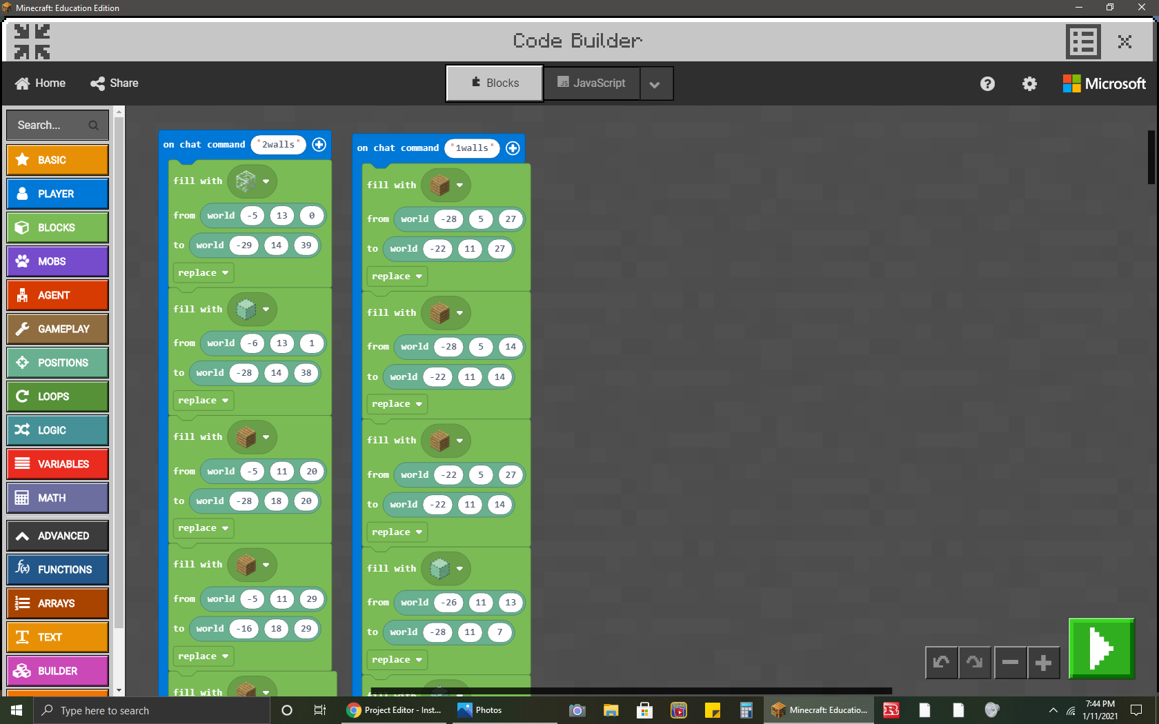 Coding a Mansion in Minecraft Education Edition : 3 Steps - Instructables