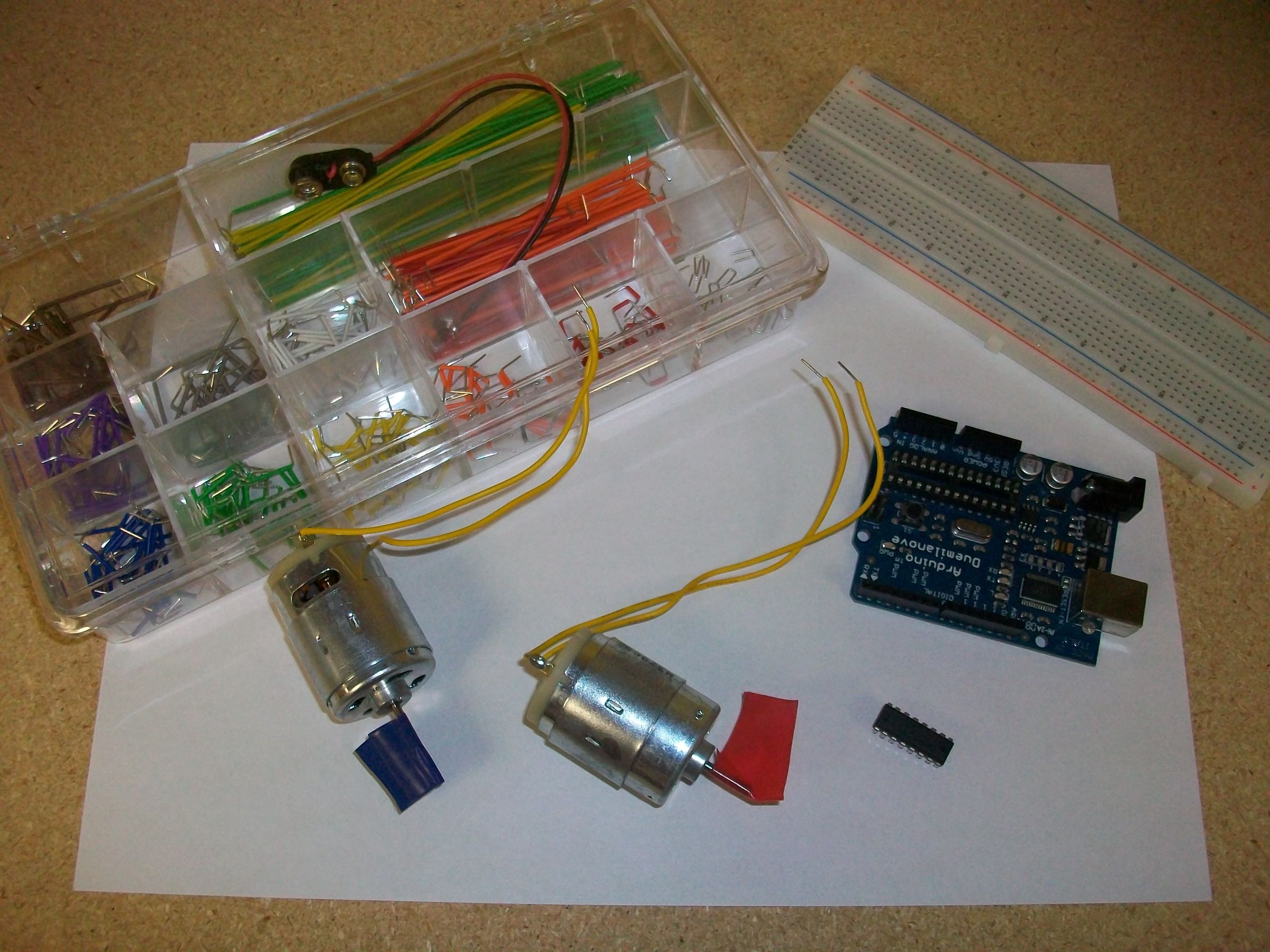 Dual Motor Driver With Arduino Using a SN754410NE Quad Half H-Bridge ...