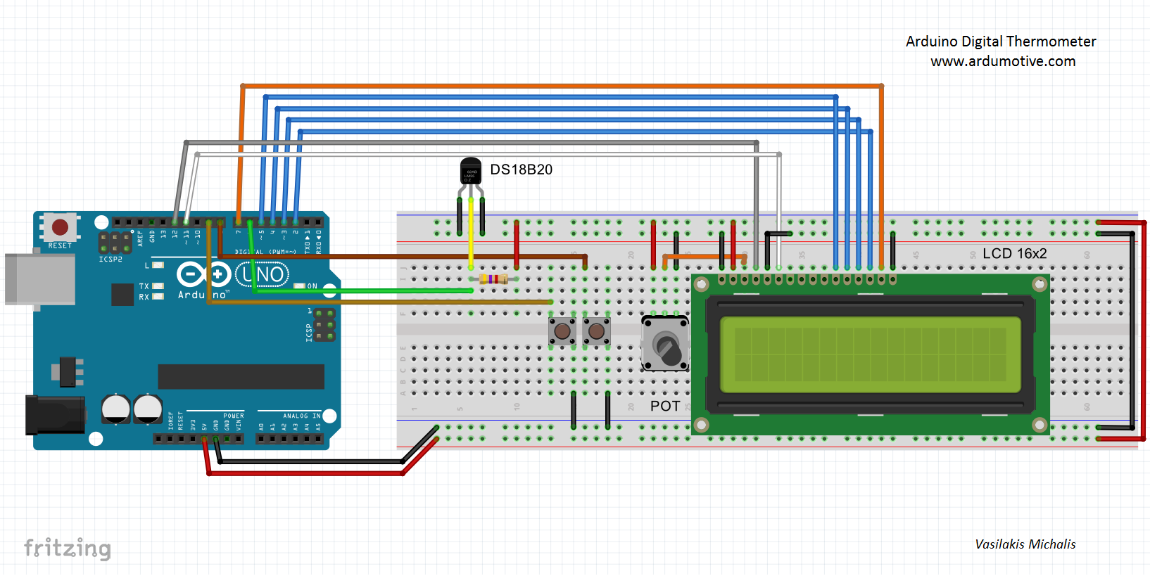 Arduino Digital Thermometer (with DS18B20) : 5 Steps - Instructables