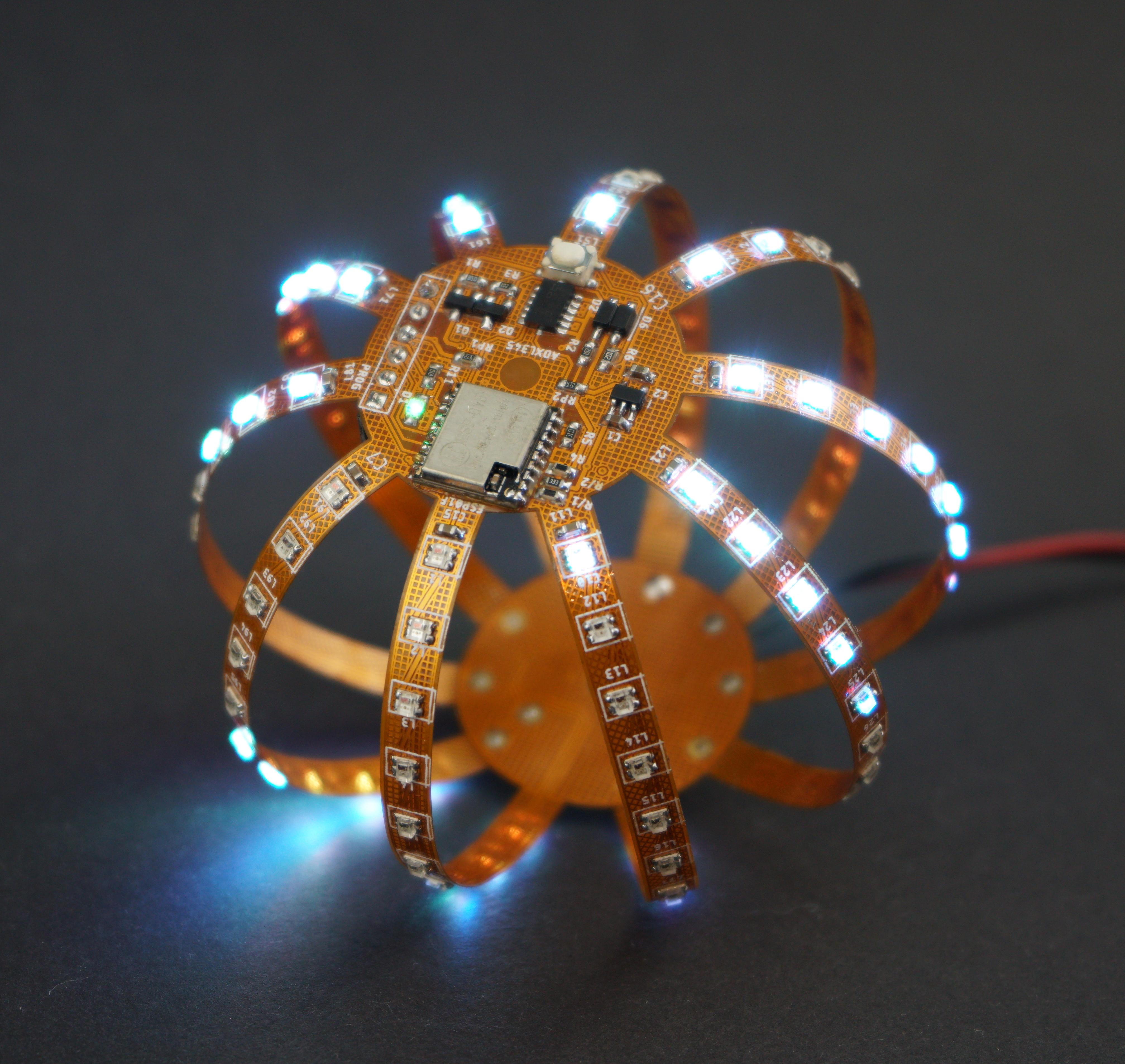 FLEXBALL - a Hundred Pixel Flexible PCB Ball With WiFi : 6 Steps (with ...