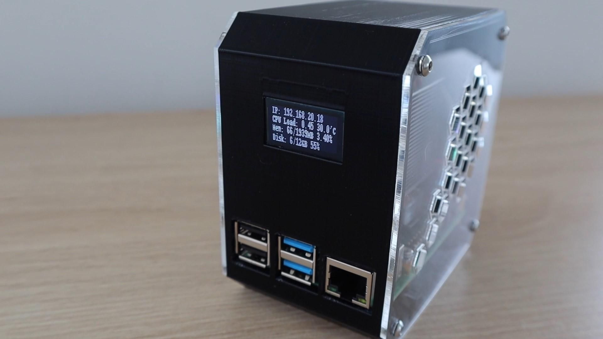 DIY Raspberry Pi Desktop Case With Stats Display : 9 Steps (with ...