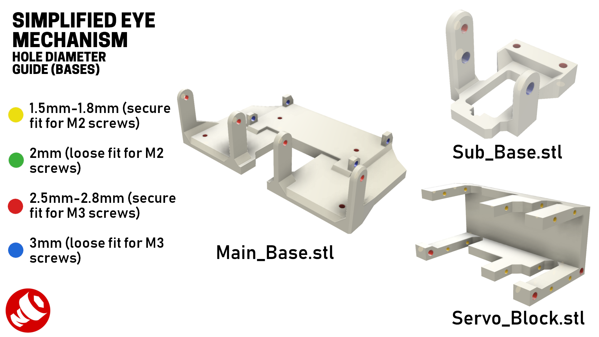 Simplified 3D Printed Animatronic Dual Eye Mechanism : 4 Steps (with ...