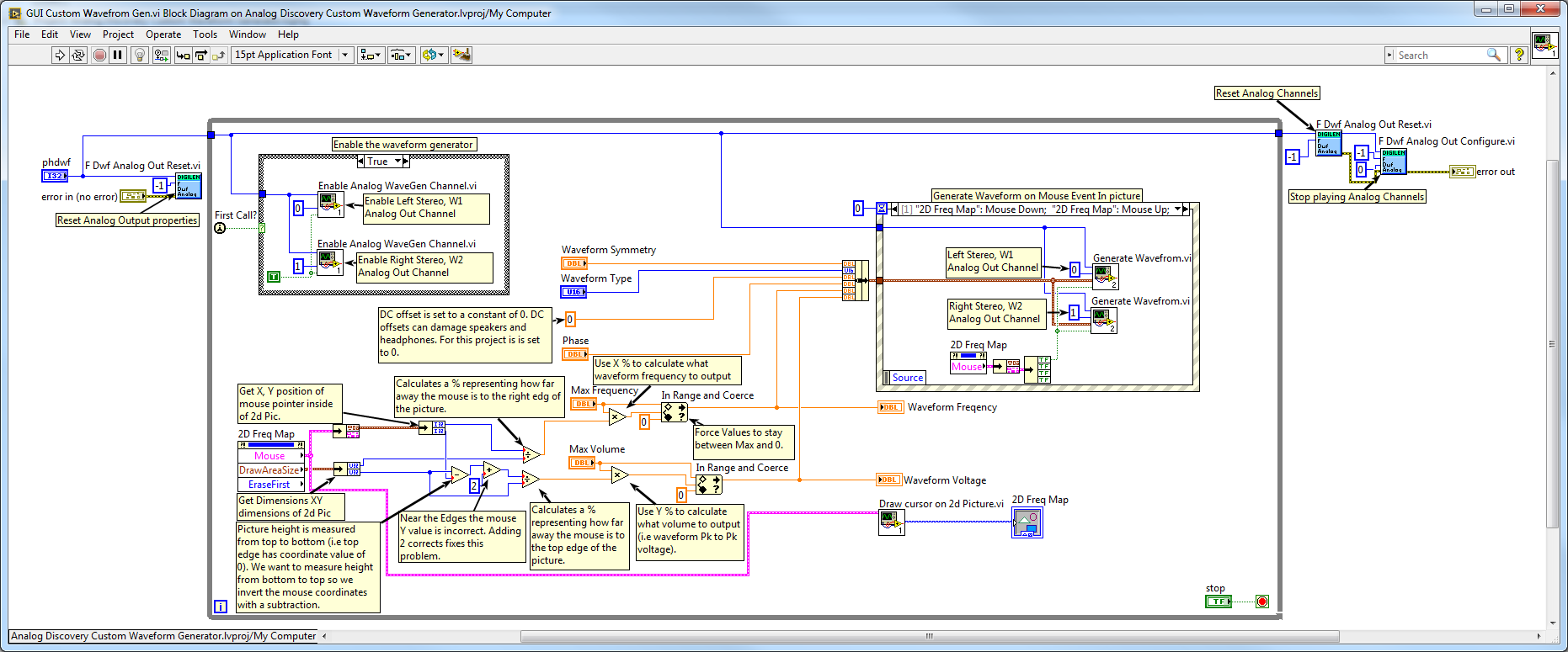 Controlling the Analog Discovery™ Waveform Generator in LabVIEW : 5 Steps - Instructables