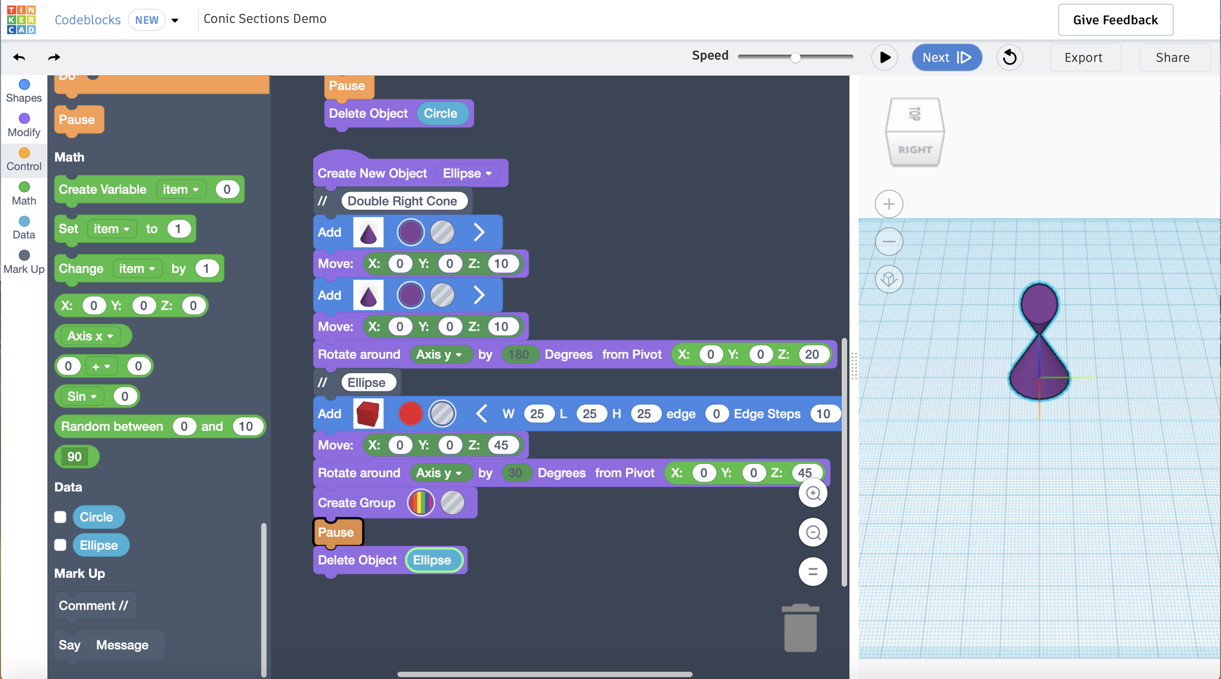 Learn About Conic Sections Using Tinkercad Codeblocks!! : 12 Steps ...