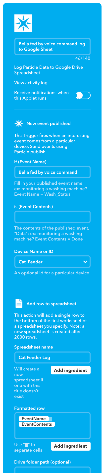 IoT Cat Feeder Using Particle Photon Integrated With Alexa, SmartThings, IFTTT, Google Sheets ...