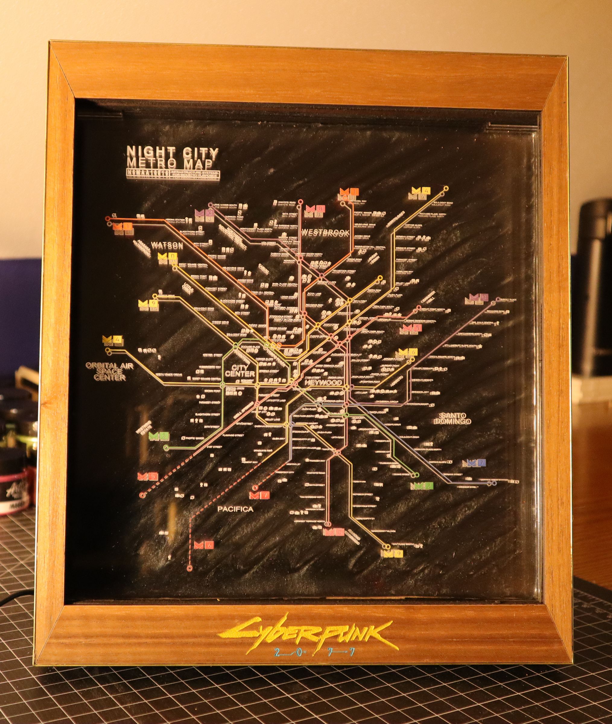 Cyberpunk 2077 Metro Map Laser-Cut LED Sign – When Geeks Craft