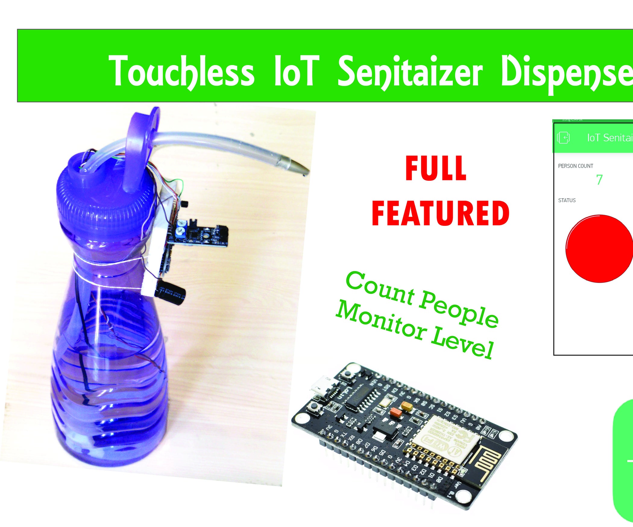 DIY Arduino| Touch-less IoT Hand Sanitizer Dispenser Using NodeMCU & BLYNK : 4 Steps - Instructables