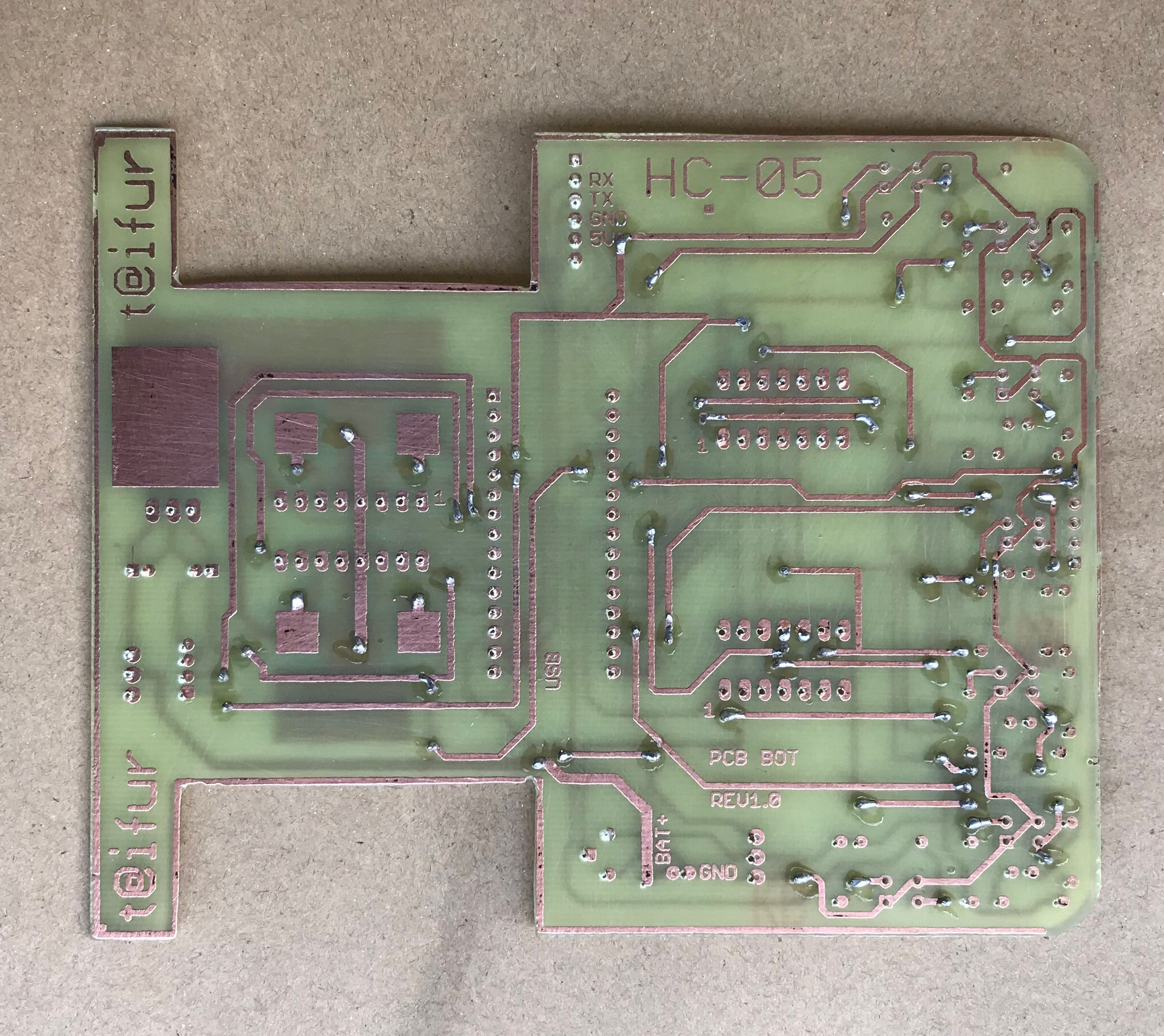 PCB BOT (Line Following, Obstacle Avoiding & Bluetooth Controlled Robot ...