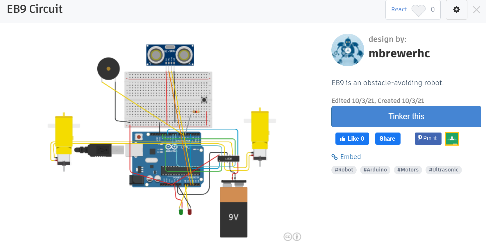 EB9 - a Platform for Learning Electronics, Arduino and Robotics. : 10 ...