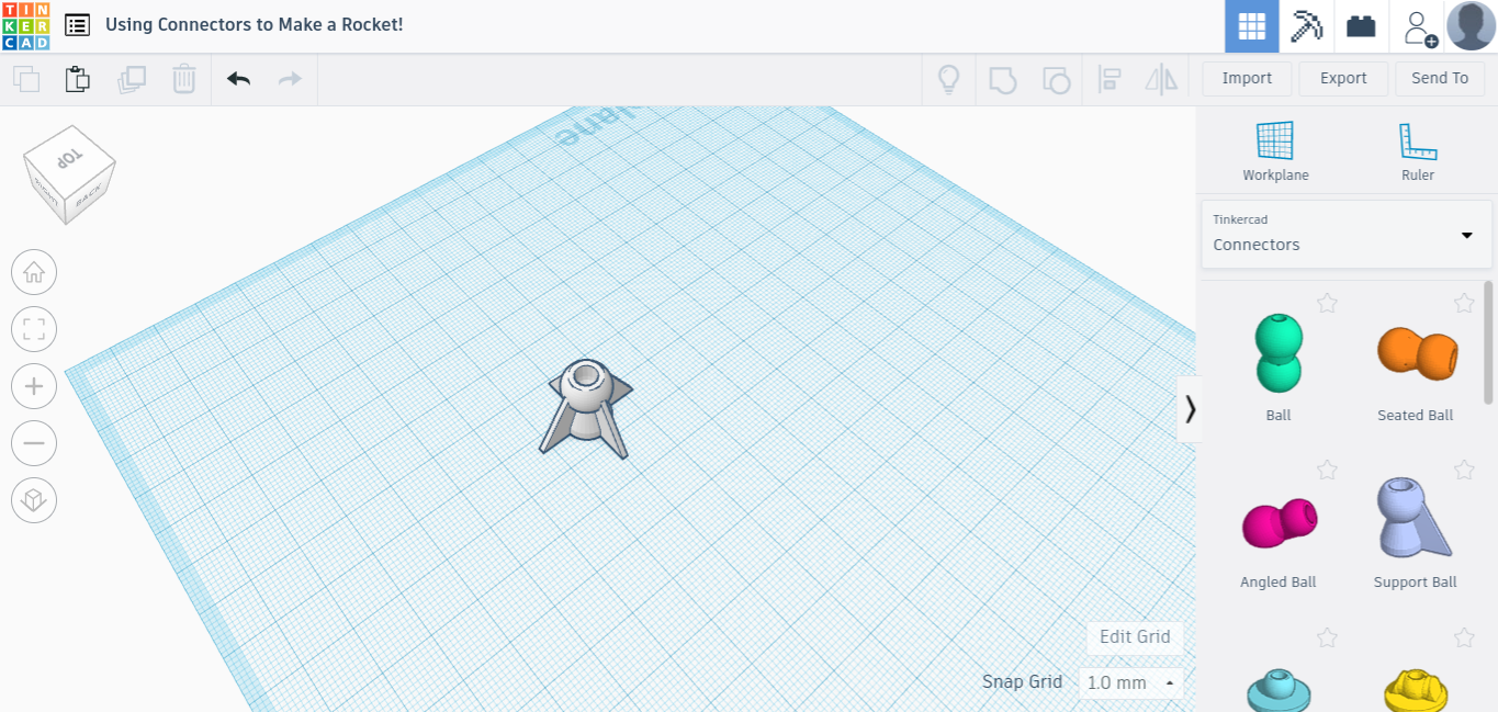 How to Make a Rocket Using Connectors in Tinkercad (Connectors) : 12 ...