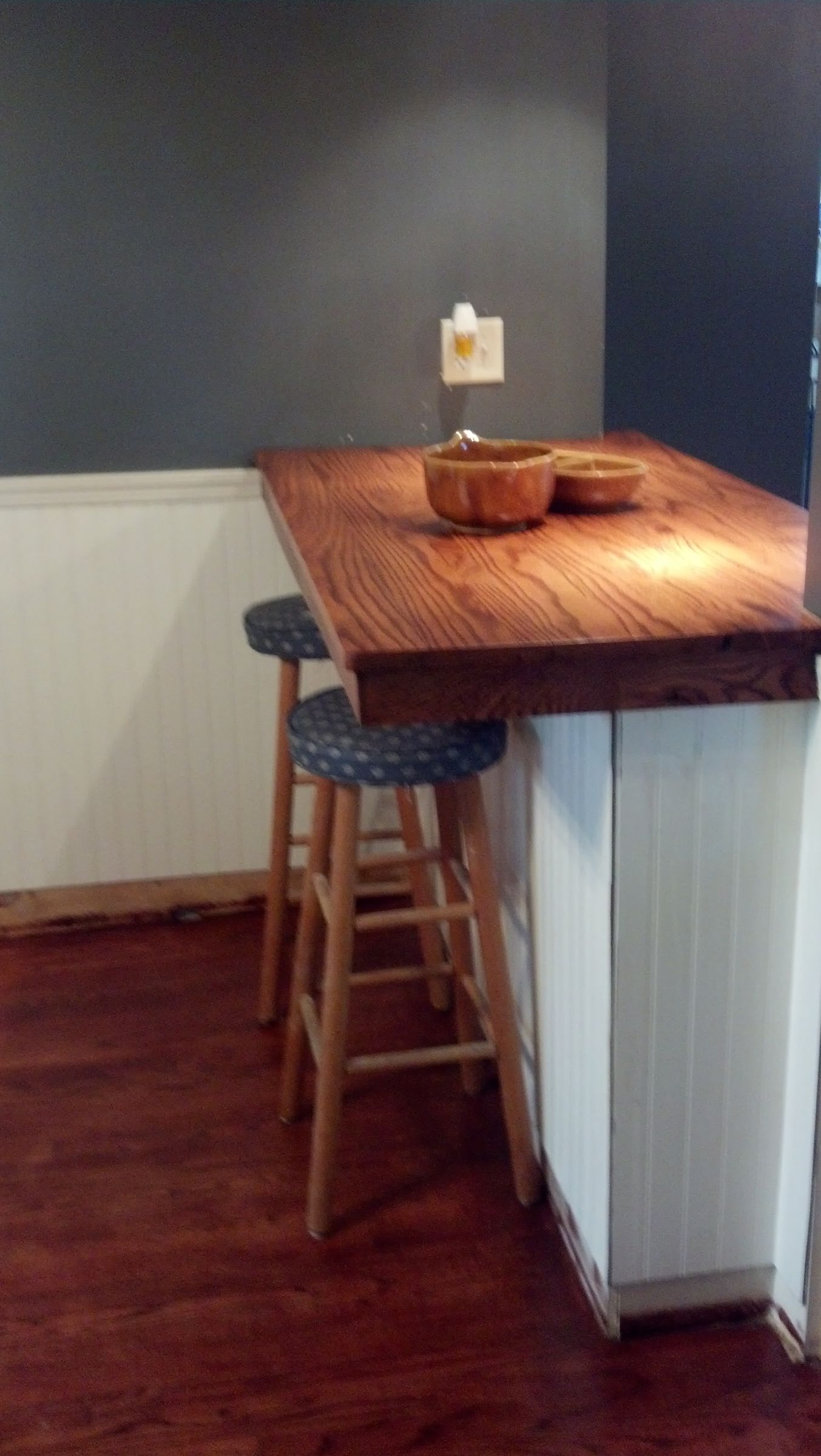Oak Top Kitchen Bar With Pet Feeder Drawer and Roll Out Trashcan : 8 ...