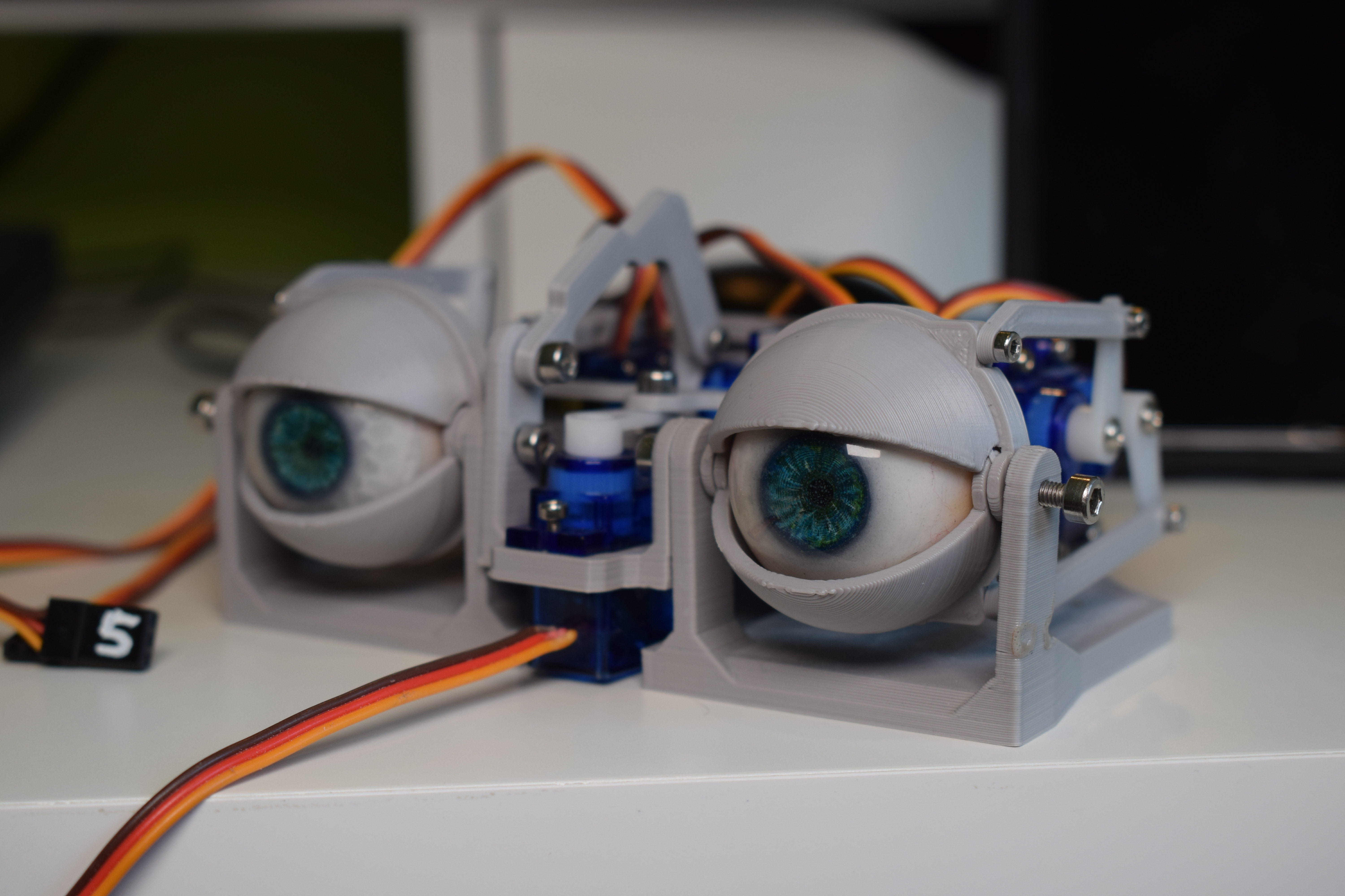 Simplified 3D Printed Animatronic Dual Eye Mechanism : 4 Steps (with ...