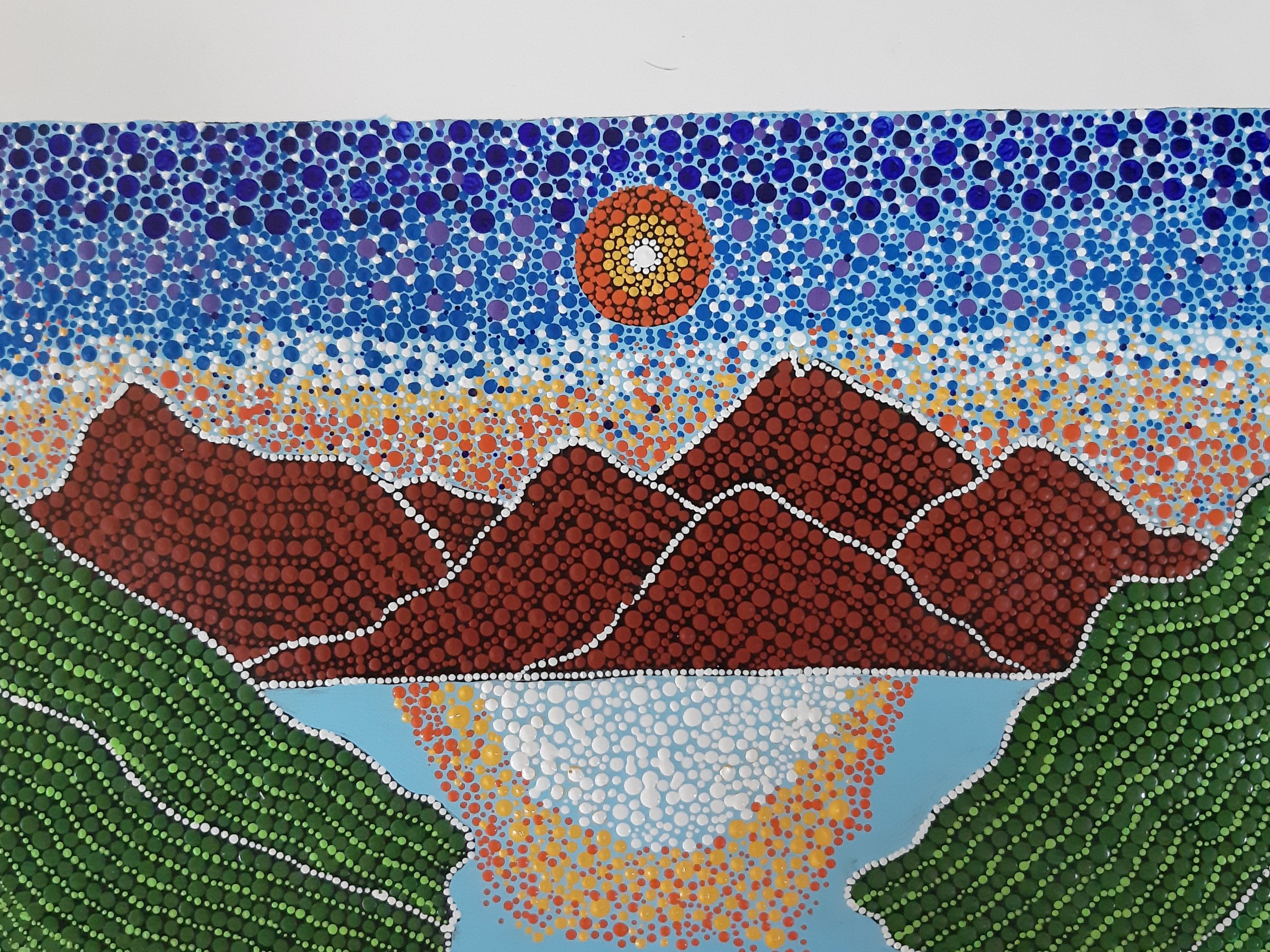 Step by Step Landscape Dot Painting | Dot Art Tutorial : 6 Steps ...
